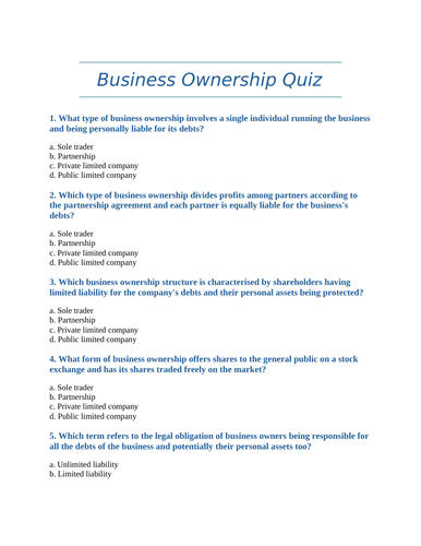 OCR GCSE (9-1) Business UNIT 1 - MCQ | Teaching Resources