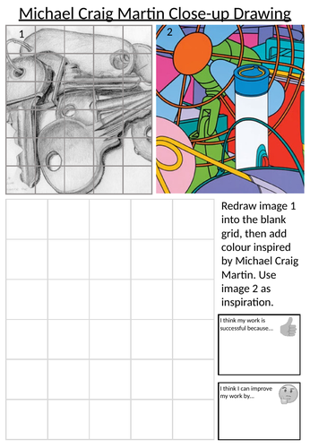 Micheal Craig Martin Inspired Artwork Worksheet (Suitable for Cover ...