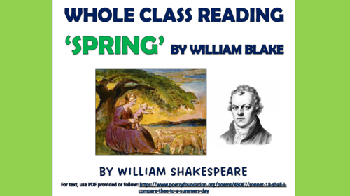Spring - William Blake - KS2 Reading Comprehension Lesson! | Teaching ...