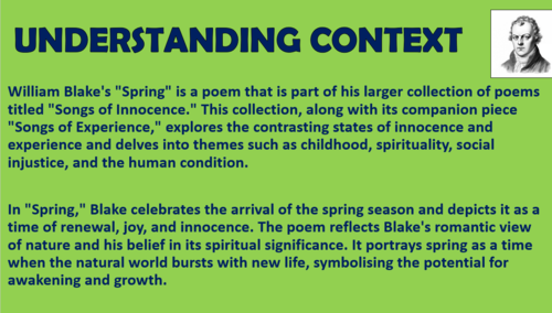 Spring - William Blake - KS2 Reading Comprehension Lesson! | Teaching ... Spring - William Blake - KS2 Reading Comprehension Lesson! | Teaching ...