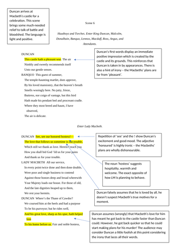 Macbeth - Act 1 Scenes 6 & 7 | Teaching Resources