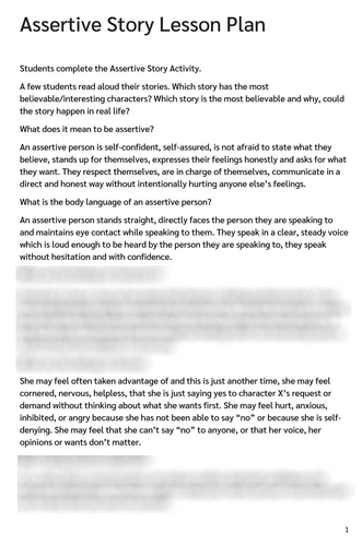 Assertiveness Story Activity and Lesson (UK) | Teaching Resources