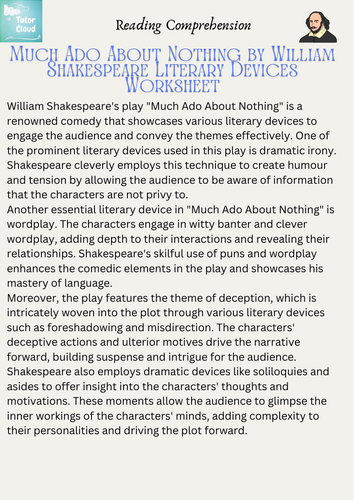 Much Ado About Nothing by William Shakespeare Resource Bundle ...