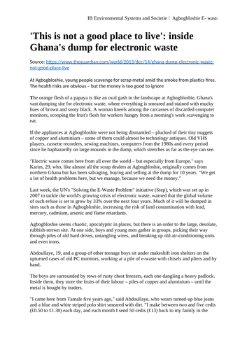 ESS Foundations Unit – Subtopic 1.3 Sustainability– First Teaching 2024 ...