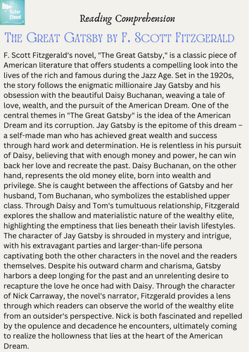 The Great Gatsby by F. Scott Fitzgerald Resource Bundle | Teaching ...
