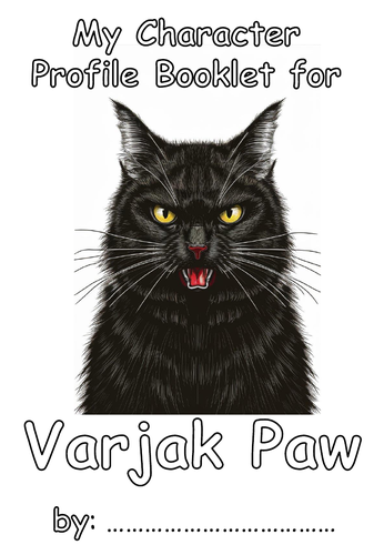Varjak Paw (by S.F. Said) Describe the Book Character Booklet Description A4 Worksheets Editable ...