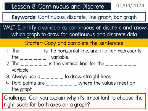Lesson 8: Continuous and discrete- Part of the comprehensive Science ...
