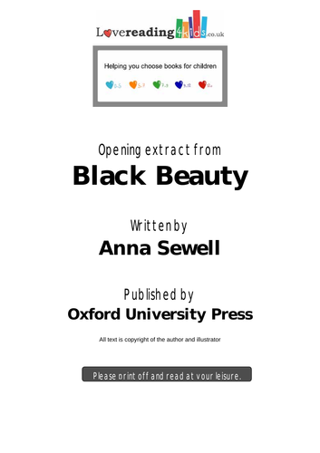 Black Beauty - Two Reading Comprehension Lessons! | Teaching Resources