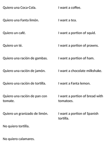 Viva 1, Module 5.3 - En la cafetería | Teaching Resources