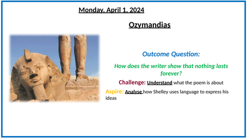 Ozymandias - poetry analysis and write up | Teaching Resources