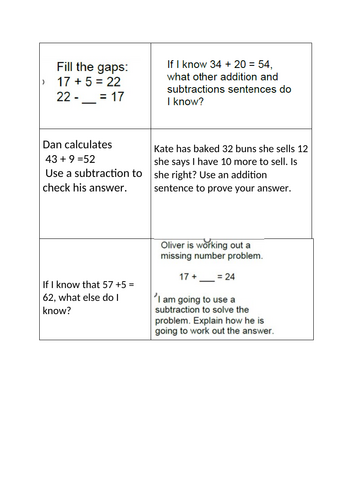 Bundle of ks1 maths resources for understanding the inverse Year 2 ...