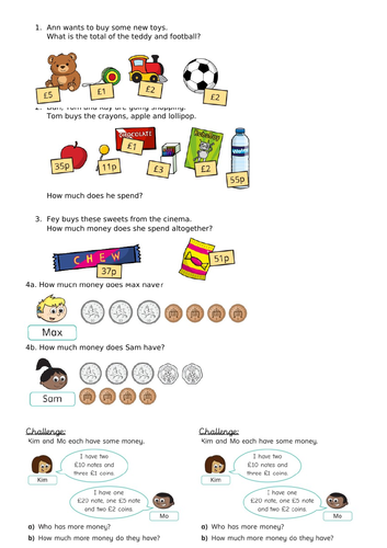 Maths planning, Year 2 money, whole unit, PowerPoints and Worksheets ...