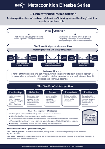1. Understanding Metacognition ( Bitesize Series) | Teaching Resources