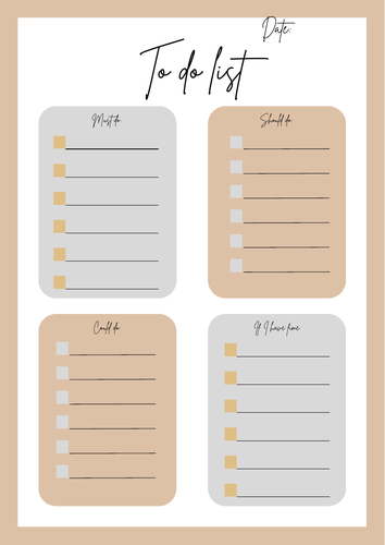 To Do List | Teaching Resources