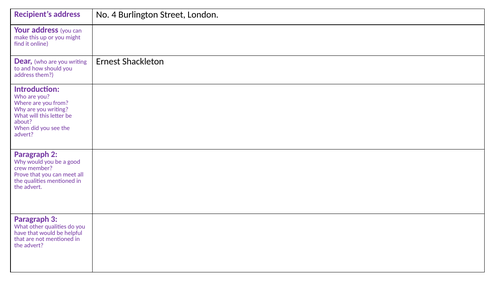 UKS2 Shackleton's Journey Job ApplicationLetter Unit - 2 Lessons incl ...