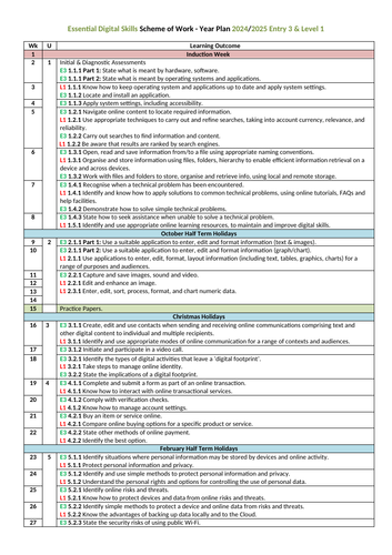 EDSQ Essential Digital Skills E3 & L1 Year Plan 2024-2025 | Teaching ...