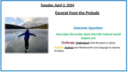 Excerpt from the Prelude - poetry analysis and write up | Teaching ...