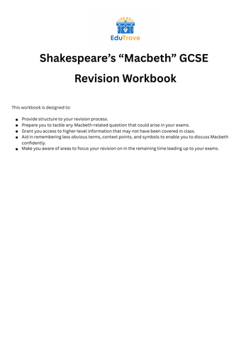 Macbeth GCSE Revision Workbook | Teaching Resources