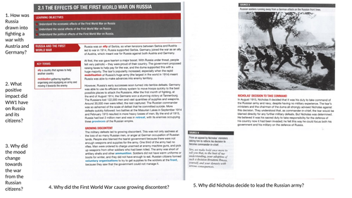Impact of WW1 on Russia | Teaching Resources
