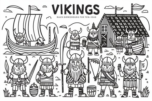 The Vikings / Viking Soldiers etc. Coloring Sheets Colouring Pages ...