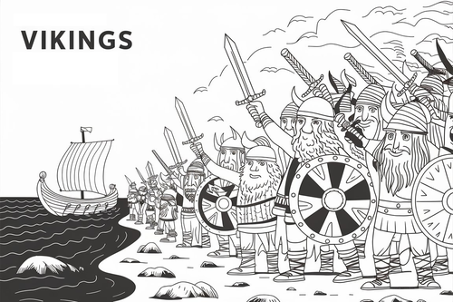 The Vikings / Viking Soldiers etc. Coloring Sheets Colouring Pages ...