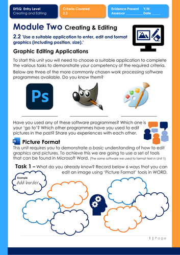 Digital Functional Skills - Module 2 - Creating & Editing - Unit 2.2 ...