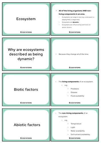 OCR 'A' A-level Biology Module 6 Revision Flashcards | Teaching Resources