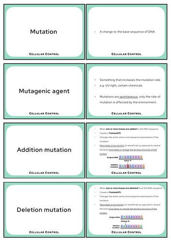 OCR 'A' A-level Biology Module 6 Revision Flashcards | Teaching Resources