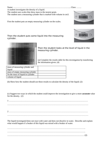 Complete GCSE Density Resource Pack: Lesson PowerPoints, Worksheets ...