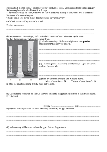 Complete GCSE Density Resource Pack: Lesson PowerPoints, Worksheets ...