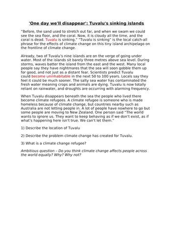 Climate Change | Teaching Resources