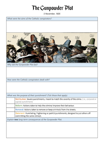 The Gunpowder Plot - Early Modern Period (Edexcel) | Teaching Resources