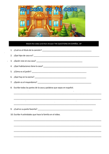 La casa in Spanish, the house in Spanish KS1, KS2, KS3 | Teaching Resources