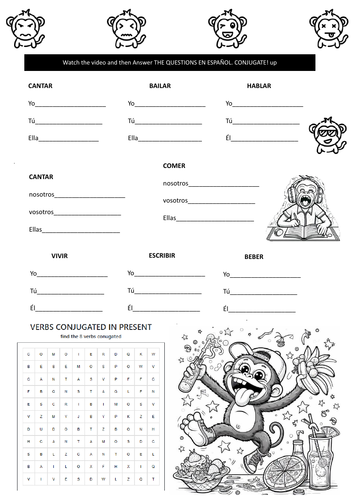 Present simple Spanish, presente simple canción, song KS1, KS2, KS3 ...