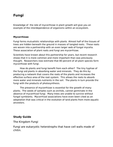 AP Biology Fungi Unit Labs, and Readings High School Science | Teaching ...