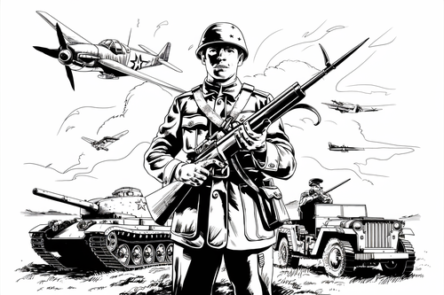 WW2 World War 2 WWII Soldiers etc. Coloring Sheets Colouring Pages ...