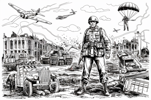 WW2 World War 2 WWII Soldiers etc. Coloring Sheets Colouring Pages ...
