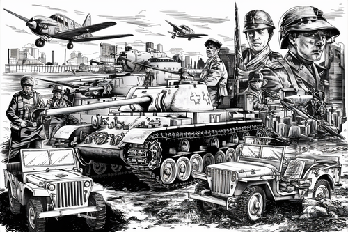 WW2 World War 2 WWII Soldiers etc. Coloring Sheets Colouring Pages ...
