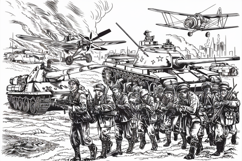WW2 World War 2 WWII Soldiers etc. Coloring Sheets Colouring Pages ...