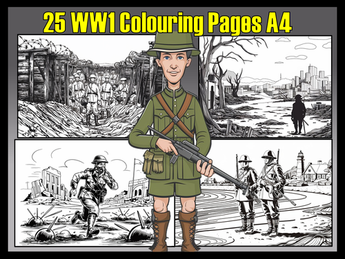 WW1 World War 1 WWI Soldiers etc. Coloring Sheets Colouring Pages ...