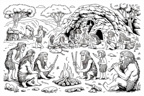 HISTORY Stone Age, prehistoric era Coloring Sheets Colouring Pages ...