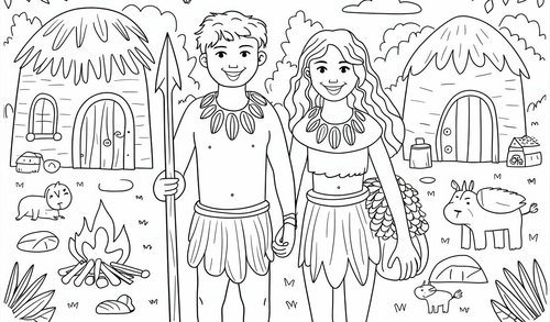 HISTORY Stone Age, prehistoric era Coloring Sheets Colouring Pages ...