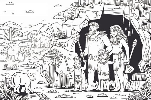 HISTORY Stone Age, prehistoric era Coloring Sheets Colouring Pages ...