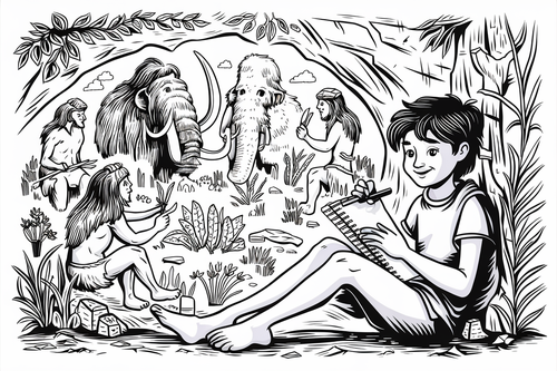 HISTORY Stone Age, prehistoric era Coloring Sheets Colouring Pages ...