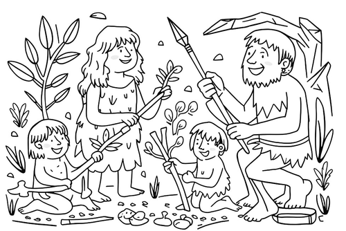 HISTORY Stone Age, prehistoric era Coloring Sheets Colouring Pages ...