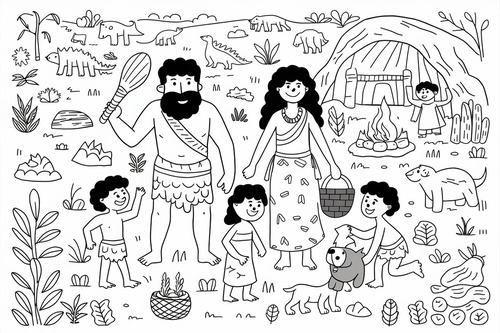 HISTORY Stone Age, prehistoric era Coloring Sheets Colouring Pages ...