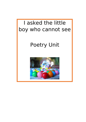 The Write Stuff I asked the little boy who cannot see Poetry Unit Year ...