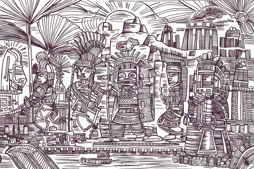 HISTORY The Aztecs, prehistoric era Coloring Sheets Colouring Pages ...