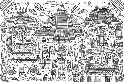 HISTORY The Aztecs, prehistoric era Coloring Sheets Colouring Pages ...