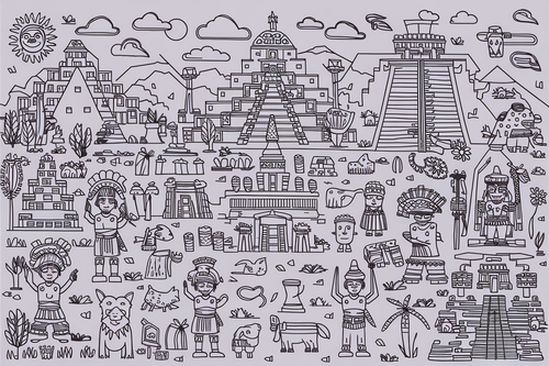 HISTORY The Aztecs, prehistoric era Coloring Sheets Colouring Pages ...